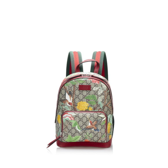 Gucci | Bags | Gucci Gg Supreme Tian Backpack 42742 Beige Red Pvc ...